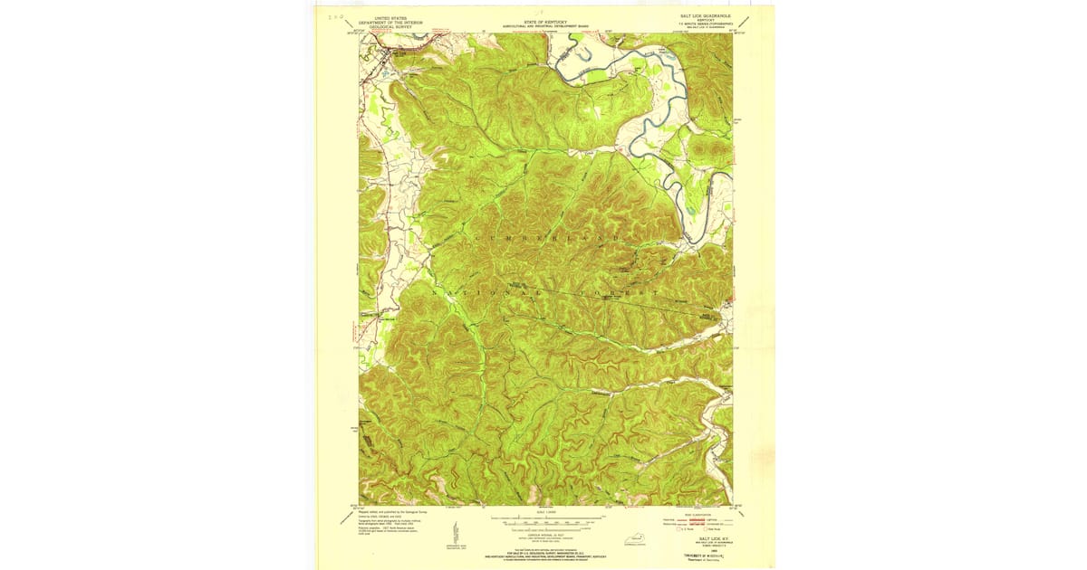 1953 Map of Salt Lick, KY — High-Res | Pastmaps