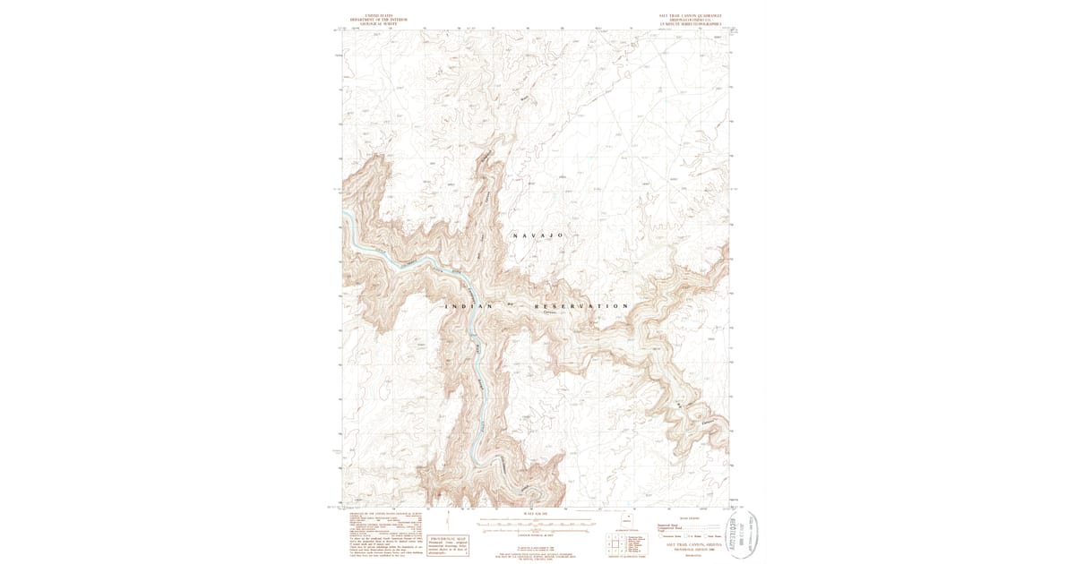 1988 Map of Salt Trail Canyon, Coconino County, AZ — High-Res | Pastmaps