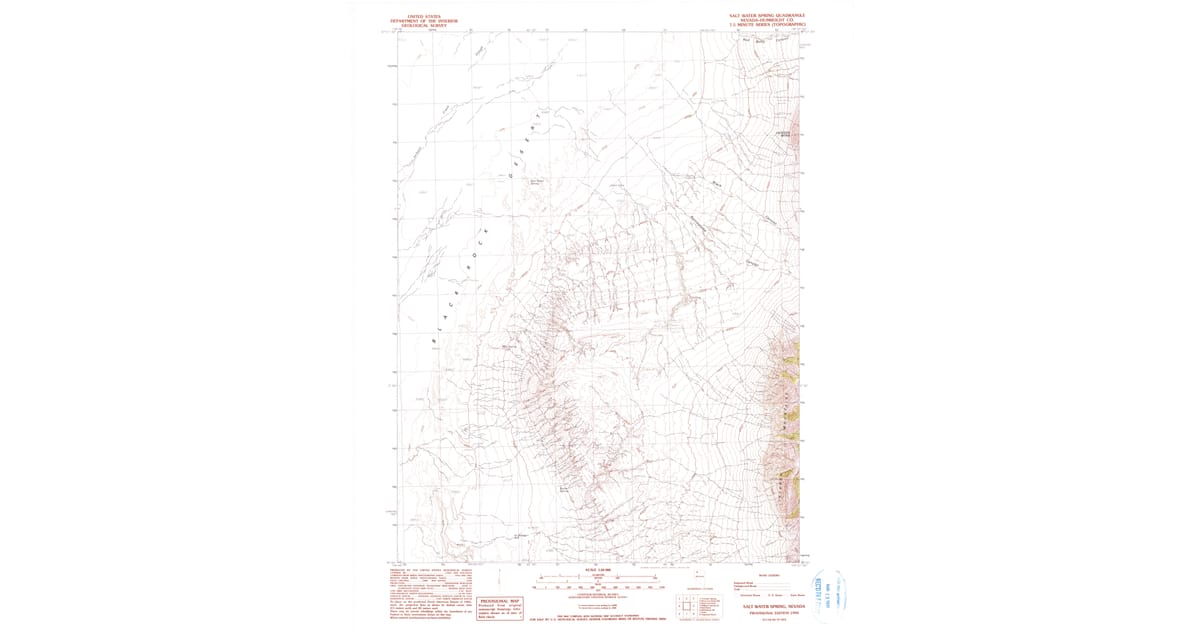 1990 Map of Salt Water Spring, Humboldt County, NV — High-Res | Pastmaps