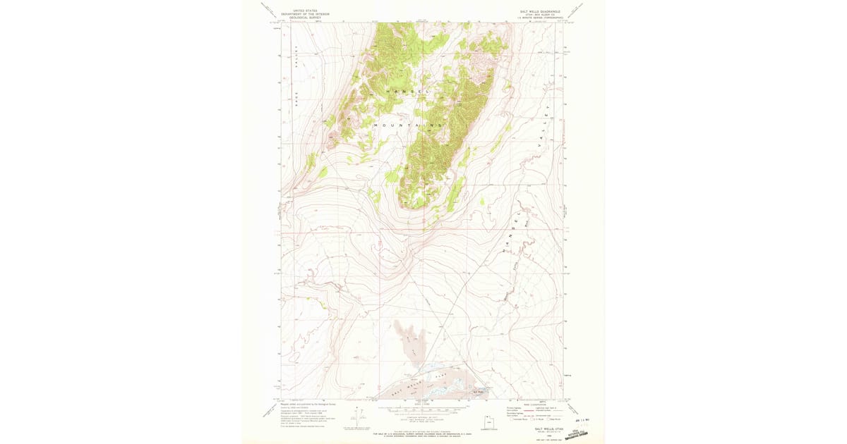 1968 Map of Salt Wells, Box Elder County, UT — High-Res | Pastmaps
