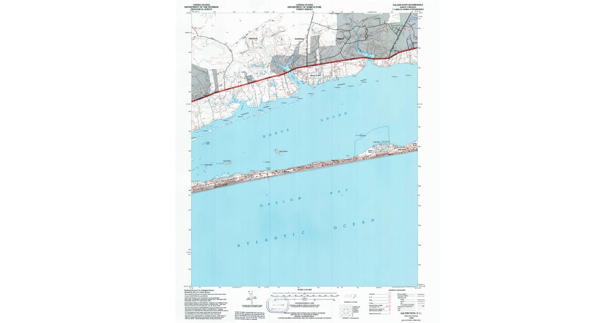 1994 Map of Salter Path, Carteret County, NC — High-Res | Pastmaps