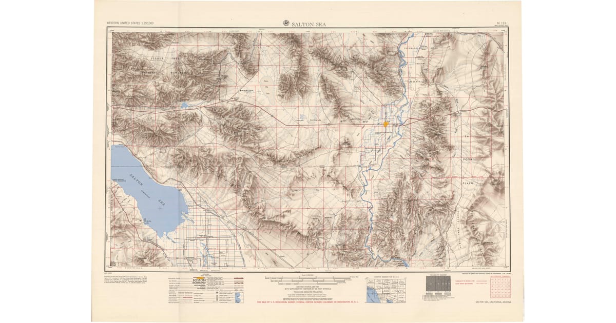 1955 Map of Salton Sea, Imperial County, CA — High-Res | Pastmaps