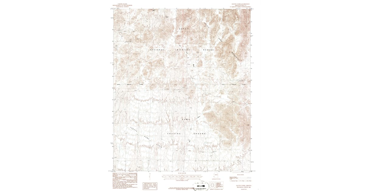 1986 Map of Salton Tanks, Yuma County, AZ — High-Res | Pastmaps