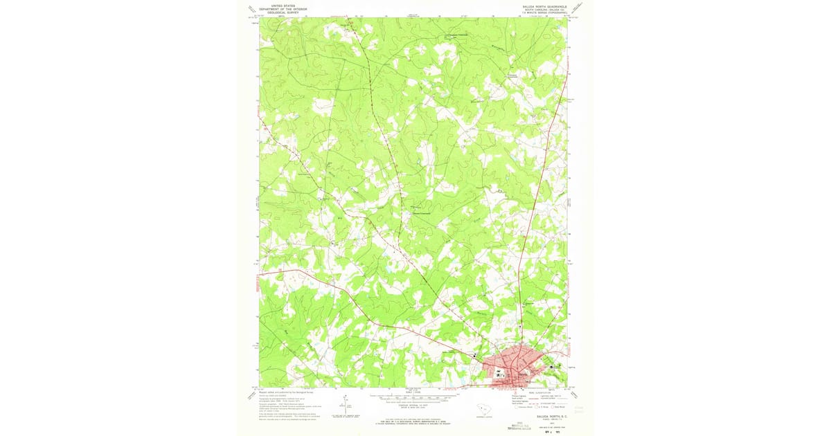 1971 Map of Saluda North, Saluda County, SC — High-Res | Pastmaps