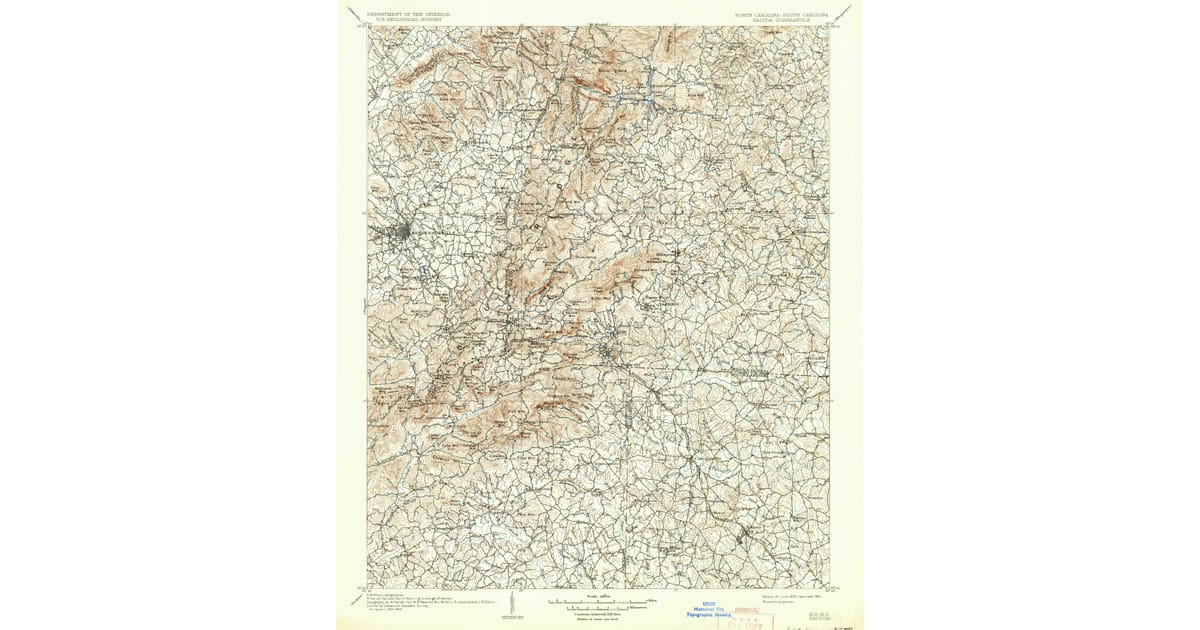 1907 Map of Saluda, NC — High-Res, 1934 Print | Pastmaps