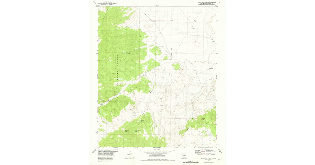 1981 Map of Salvation Peak, Catron County, NM — High-Res | Pastmaps