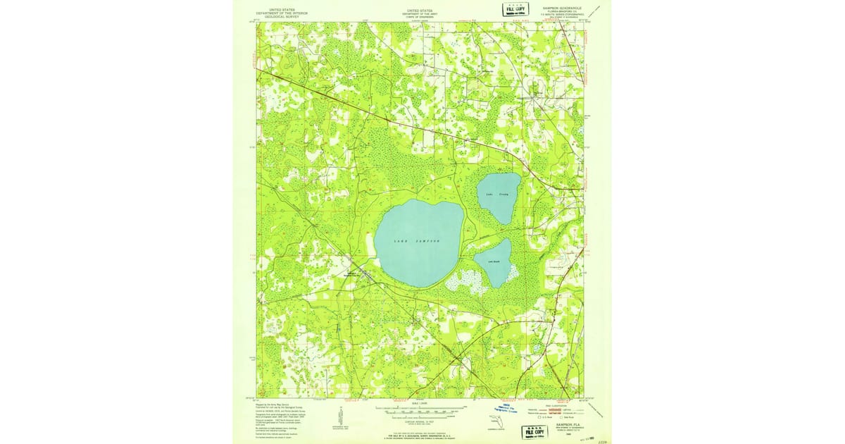 1949 Map of Sampson, Bradford County, FL — High-Res | Pastmaps