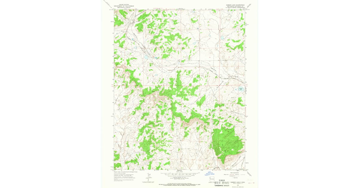 1963 Map of Samson Lake, McKinley County, NM — High-Res | Pastmaps