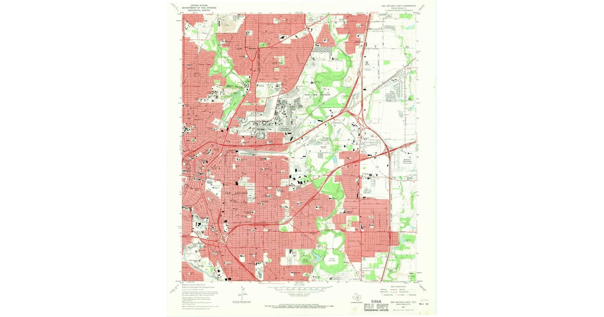 1967 Map of San Antonio East, Bexar County, TX — High-Res | Pastmaps