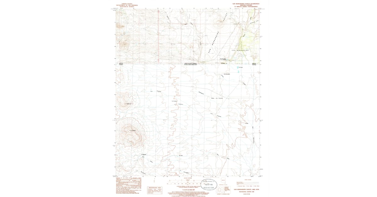 1985 Map of San Bernardino Ranch, Cochise County, AZ — High-Res | Pastmaps