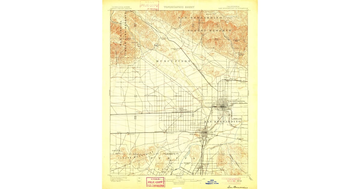 1901 Map of San Bernardino, CA — High-Res | Pastmaps