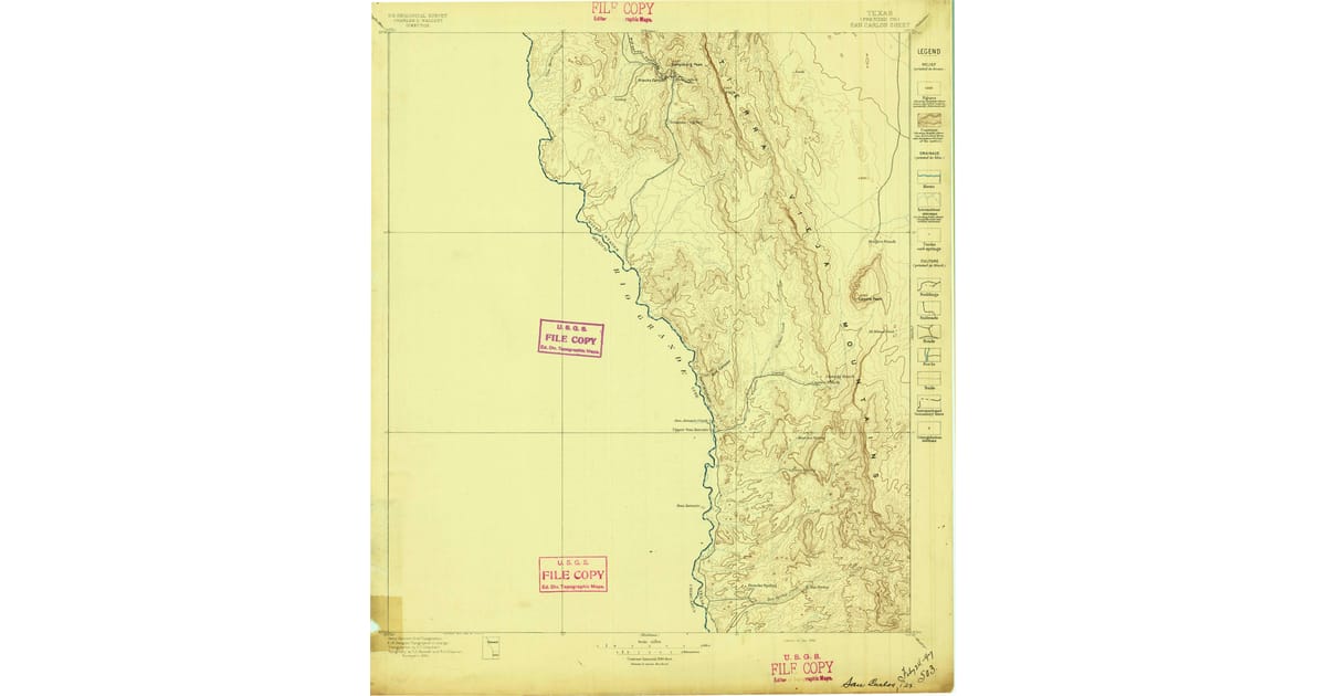 1896 Map of San Carlos, Presidio County, TX — High-Res | Pastmaps