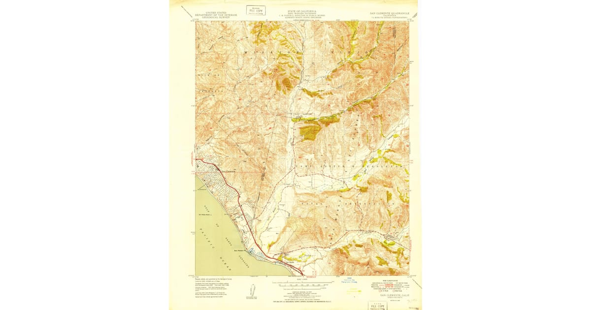 1949 Map of San Clemente, CA — High-Res | Pastmaps