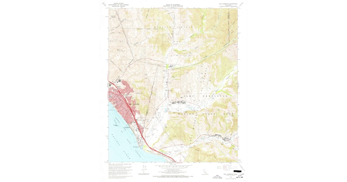1968 Map of San Clemente, CA — High-Res | Pastmaps