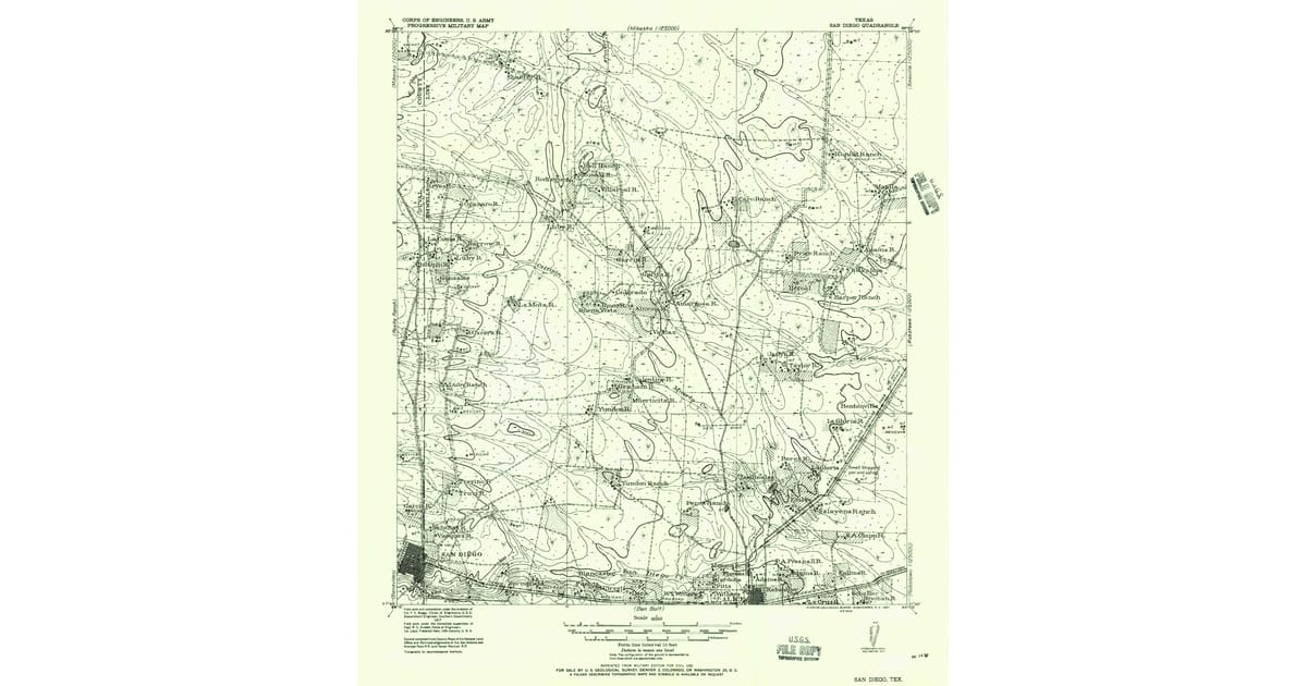 1920s Maps of San Diego, TX | Pastmaps