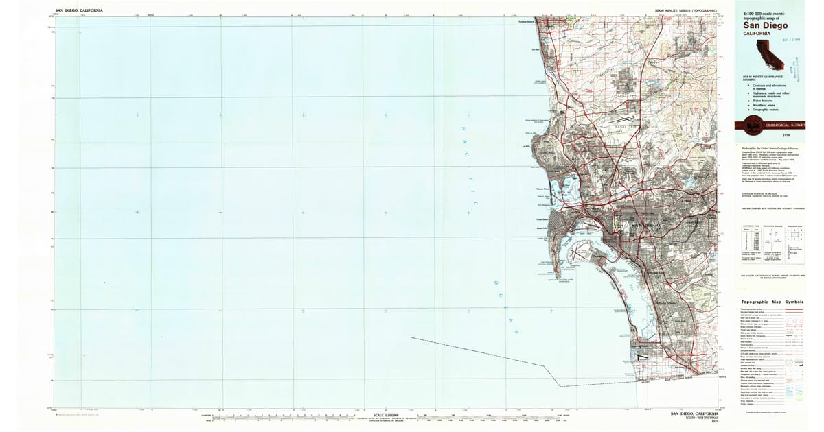 1979 Map of San Diego, CA — High-Res | Pastmaps