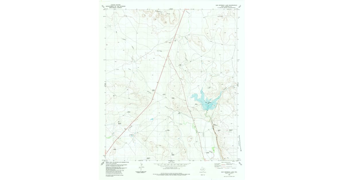 1983 Map of San Esteban Lake, Presidio County, TX — High-Res | Pastmaps