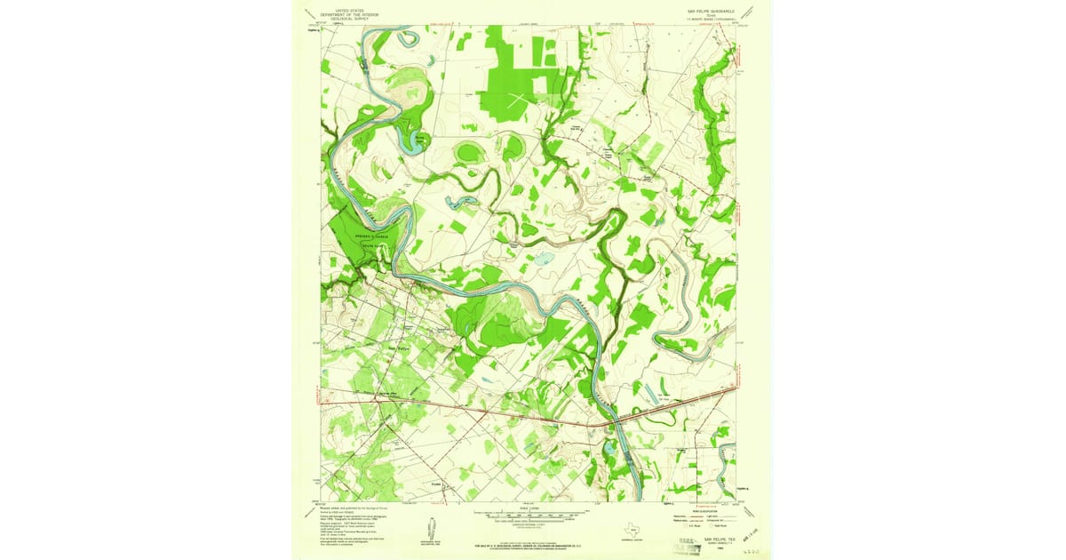 1960 Map of San Felipe, TX — High-Res | Pastmaps