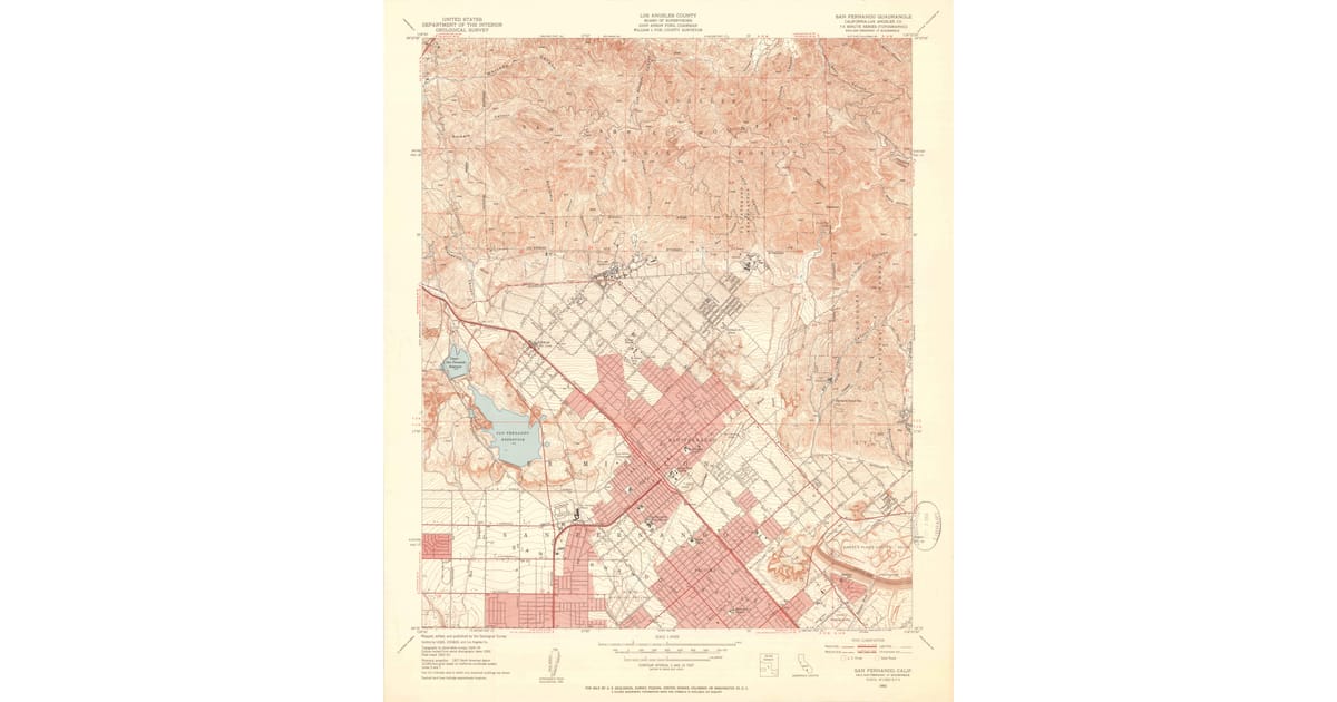 1953 Map of San Fernando, CA — High-Res | Pastmaps