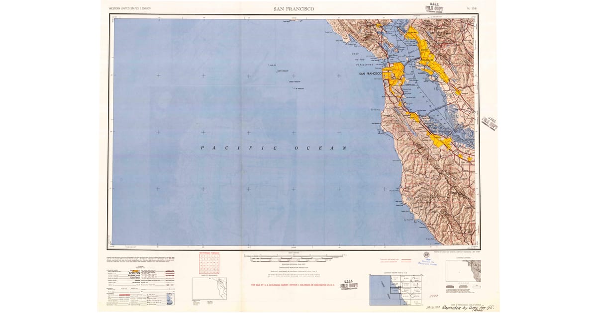 1957 Map of San Francisco, CA — High-Res | Pastmaps