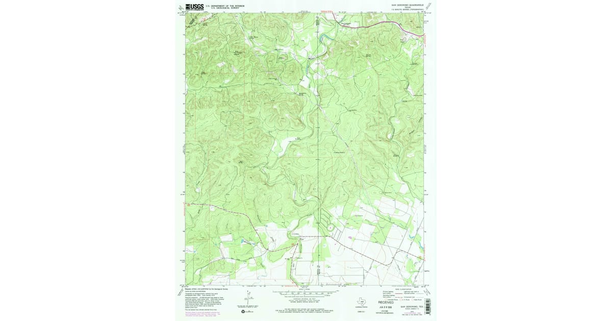 1970 Map of San Geronimo, Medina County, TX — High-Res, 1983 Print #2 ...