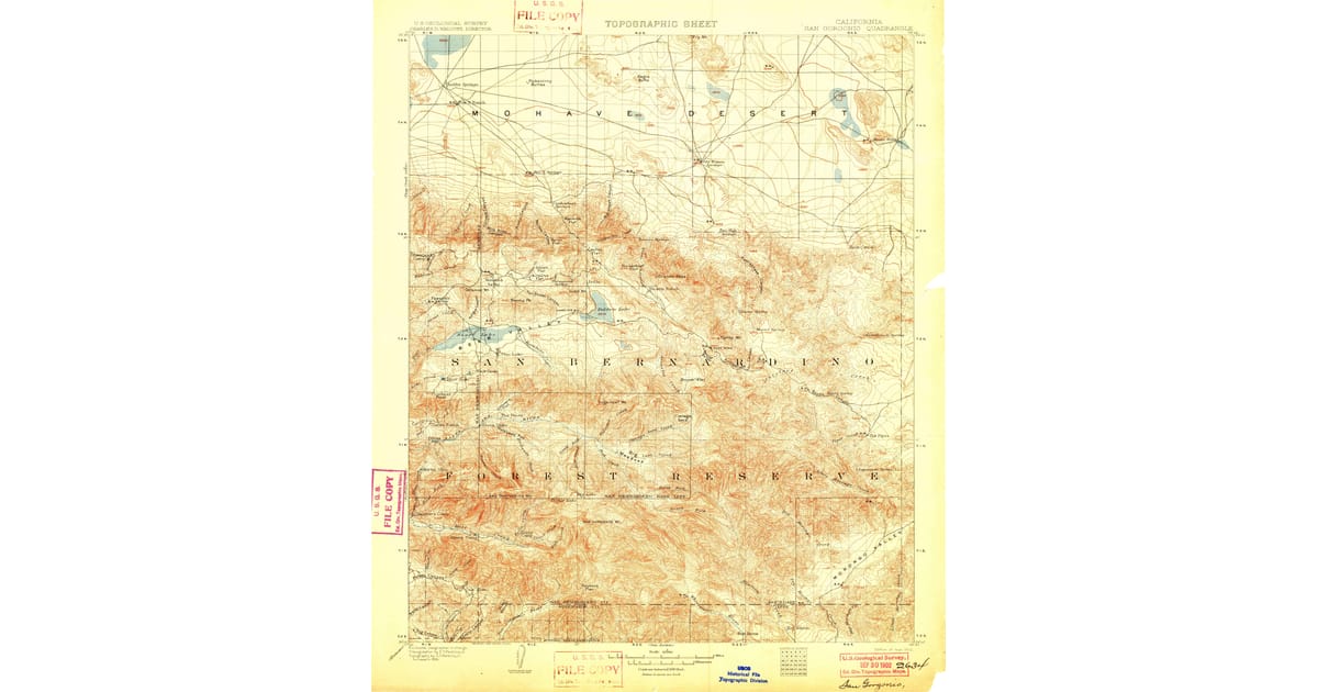 1902 Map of San Gorgonio, San Bernardino County, CA — High-Res | Pastmaps