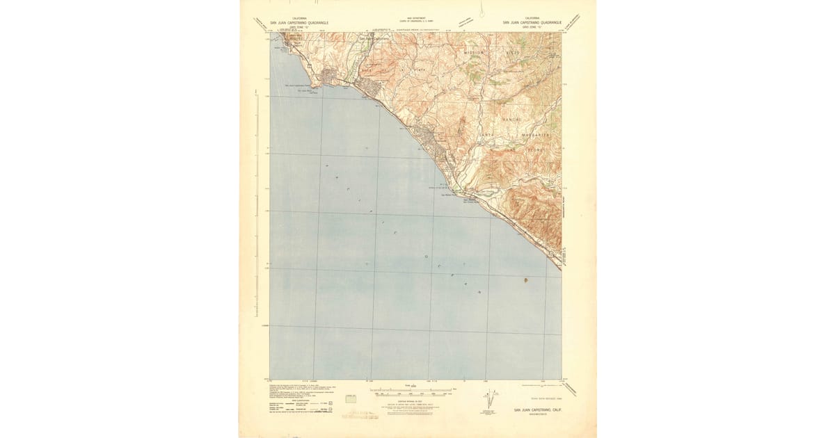 1942 Map of San Juan Capistrano, CA — High-Res | Pastmaps