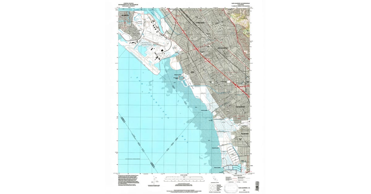 1993 Map of San Leandro, CA — High-Res | Pastmaps