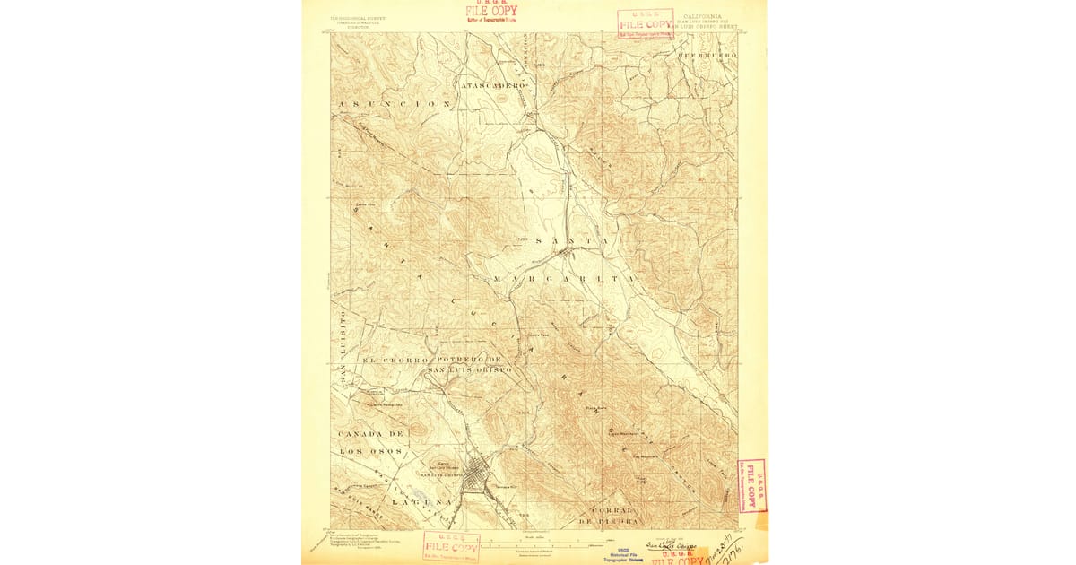 Old Maps of San Luis Obispo, CA for Genealogy | Pastmaps
