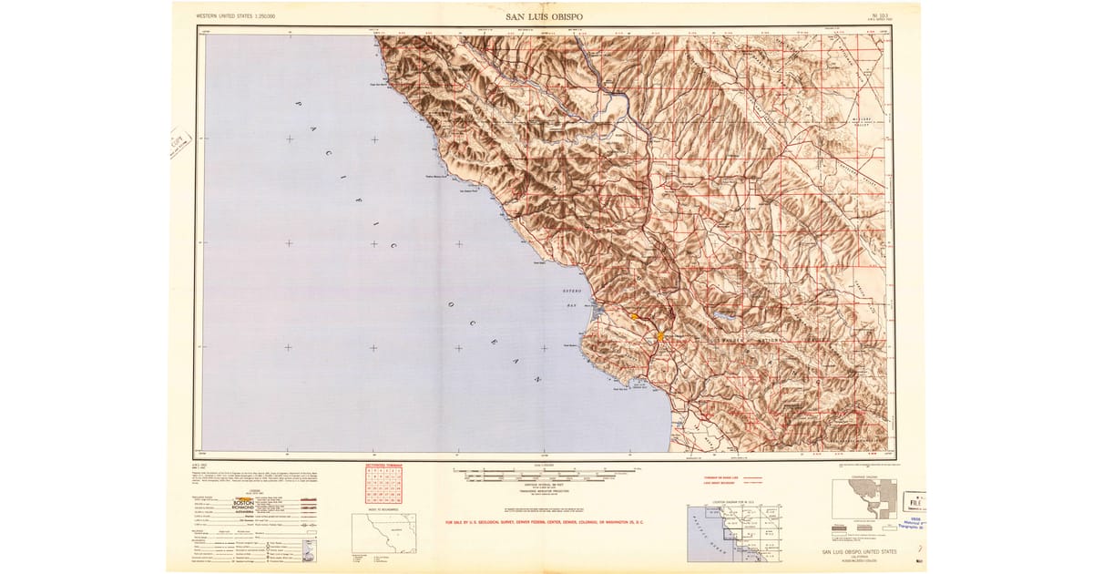 1948 Map of San Luis Obispo, CA — High-Res | Pastmaps