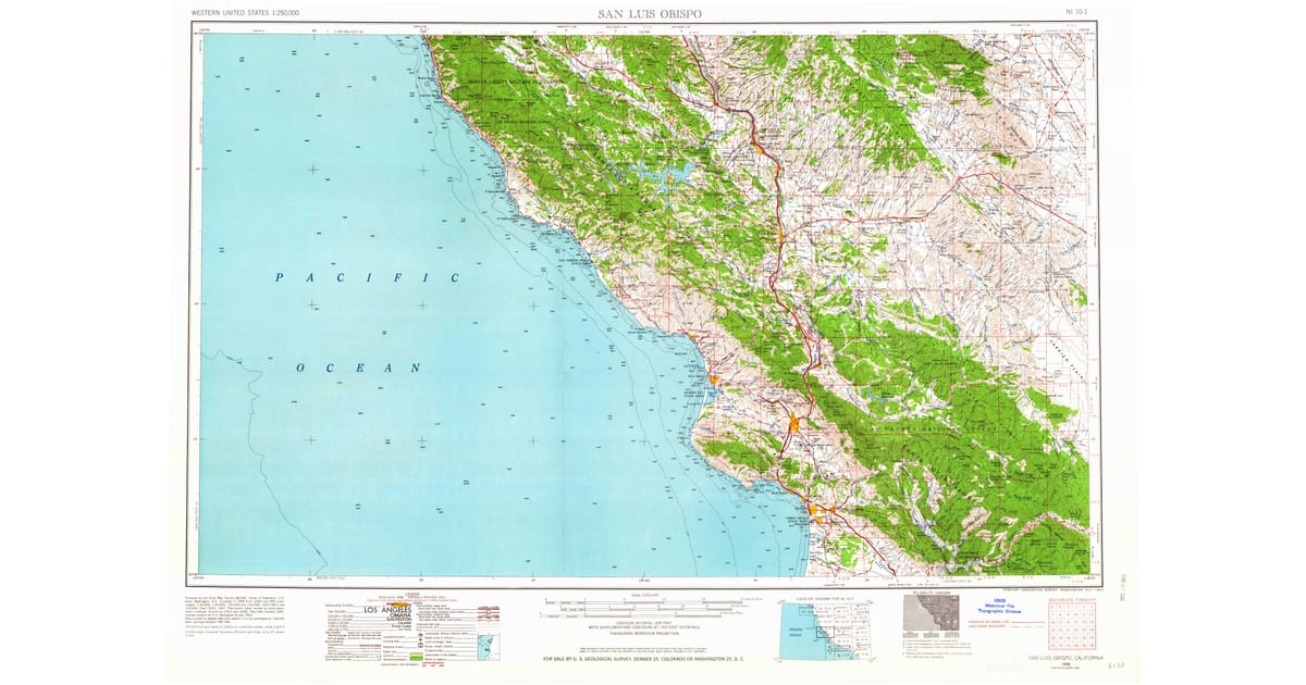1950s Maps of Tin City, Cambria | Pastmaps