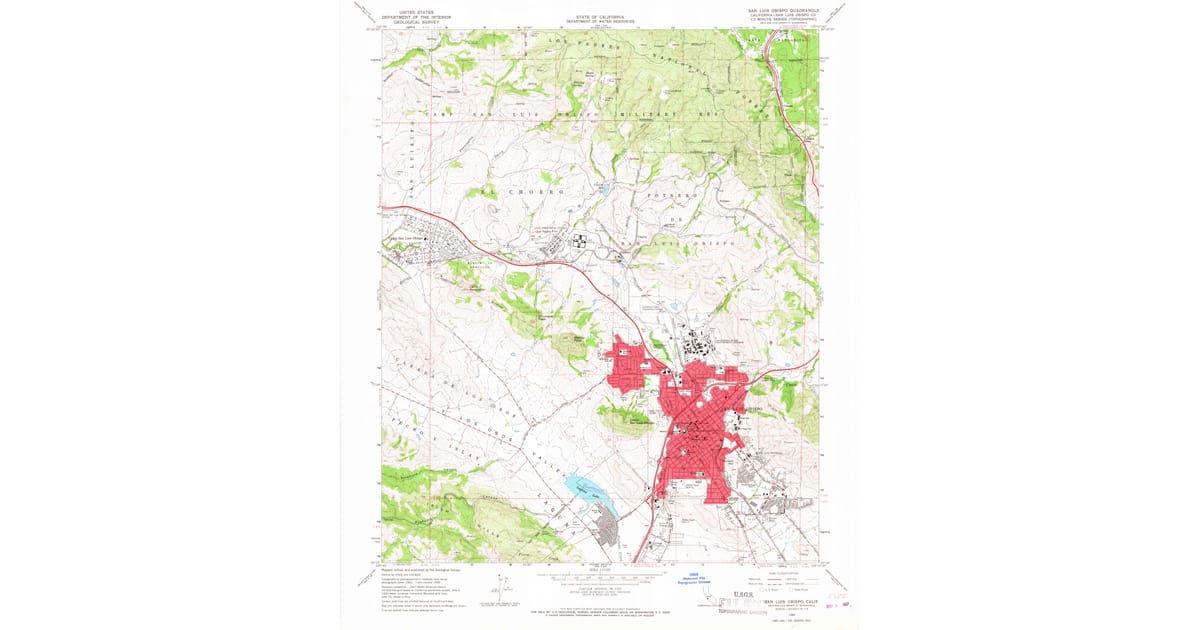 1965 Map of San Luis Obispo, CA — High-Res | Pastmaps