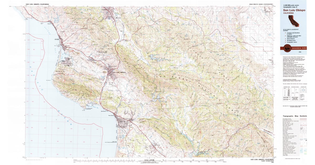 1980s Maps of Oceano, CA | Pastmaps