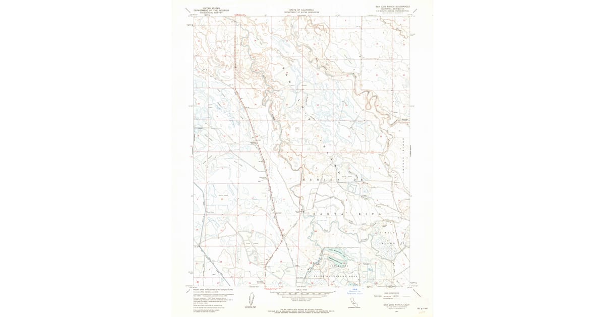 1961 Map of San Luis Ranch, Merced County, CA — High-Res | Pastmaps