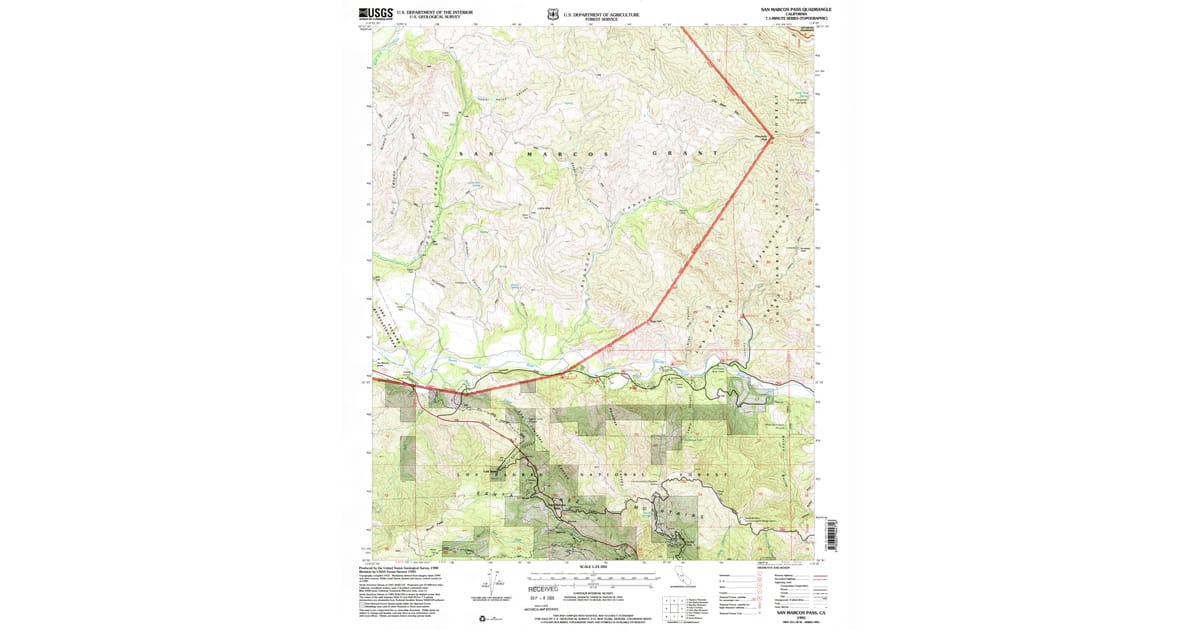 1995 Map of San Marcos Pass, Santa Barbara County, CA — High-Res | Pastmaps