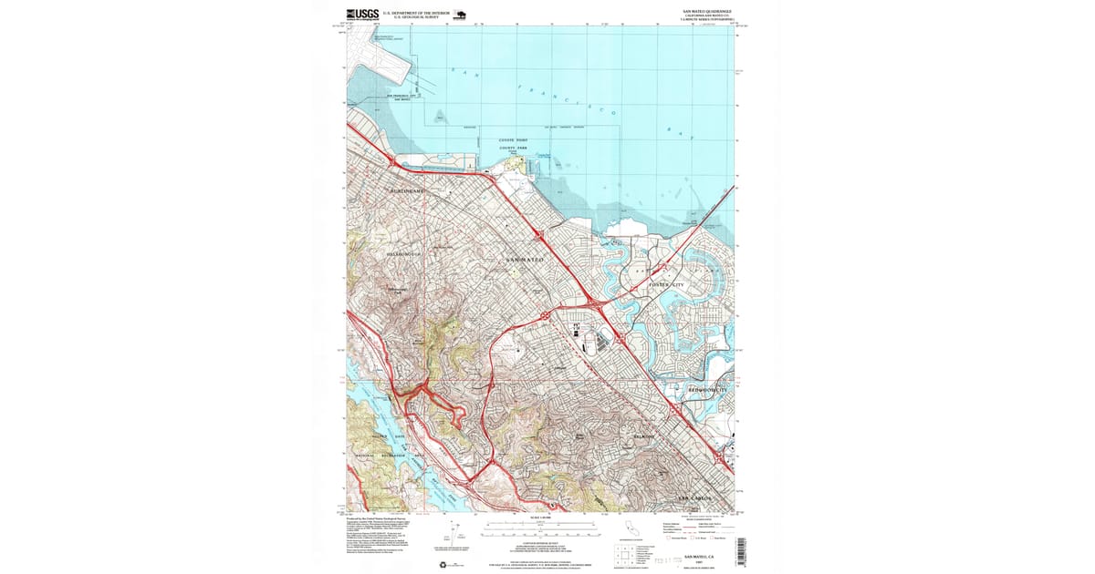 1997 Map of San Mateo, CA — High-Res | Pastmaps