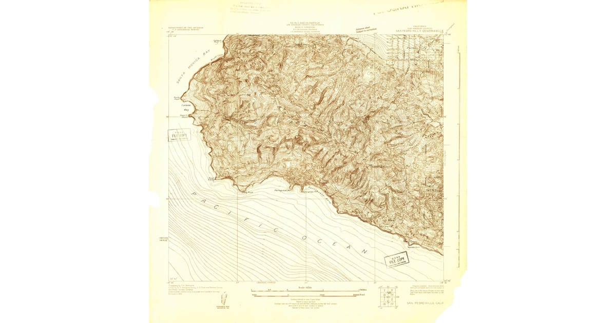 1925 Map of San Pedro Hills, Los Angeles County, CA — High-Res | Pastmaps