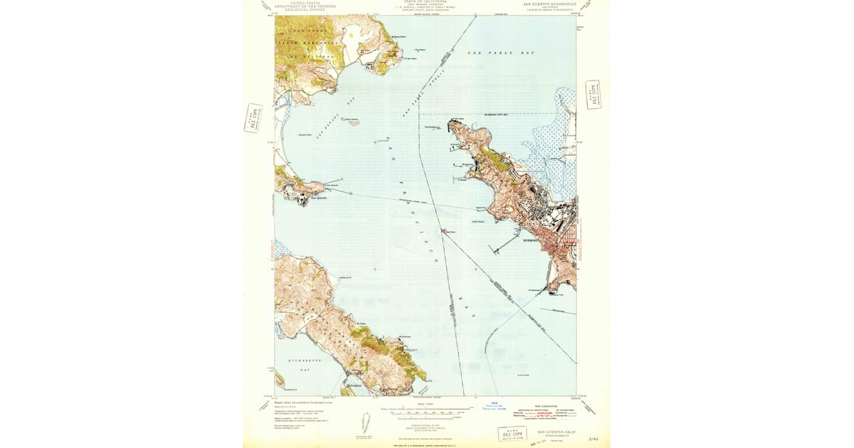 1948 Map of San Quentin, Marin County, CA — High-Res | Pastmaps