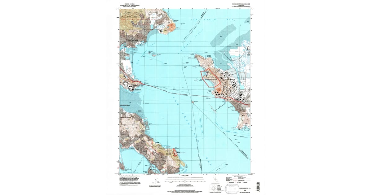 1993 Map of San Quentin, Marin County, CA — High-Res | Pastmaps