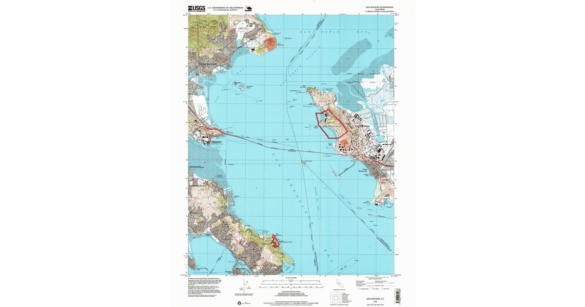 1995 Map of San Quentin, Marin County, CA — High-Res | Pastmaps