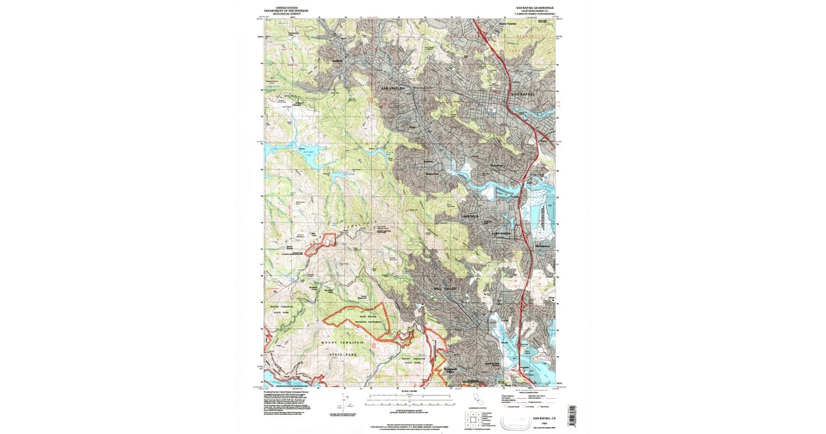 1993 Map of San Rafael, CA — High-Res | Pastmaps