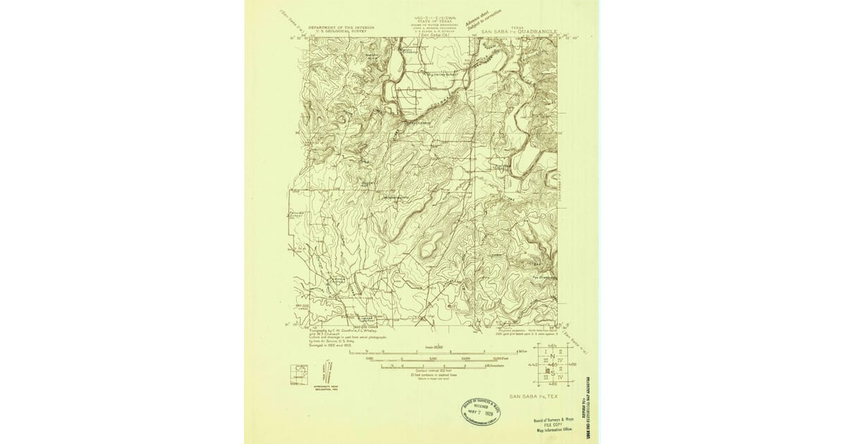 1925 Map of San Saba 1-c, San Saba County, TX — High-Res | Pastmaps