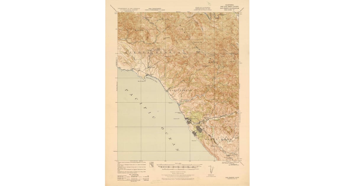 1930s Maps of Tin City, Cambria | Pastmaps