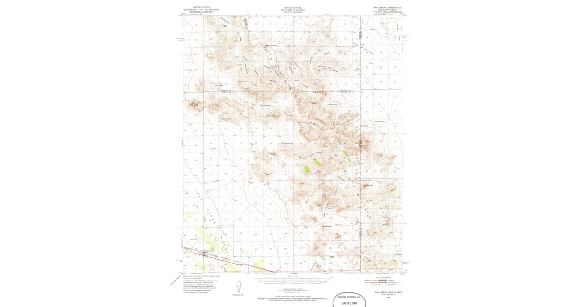 1950 Map of San Simon, AZ — High-Res | Pastmaps