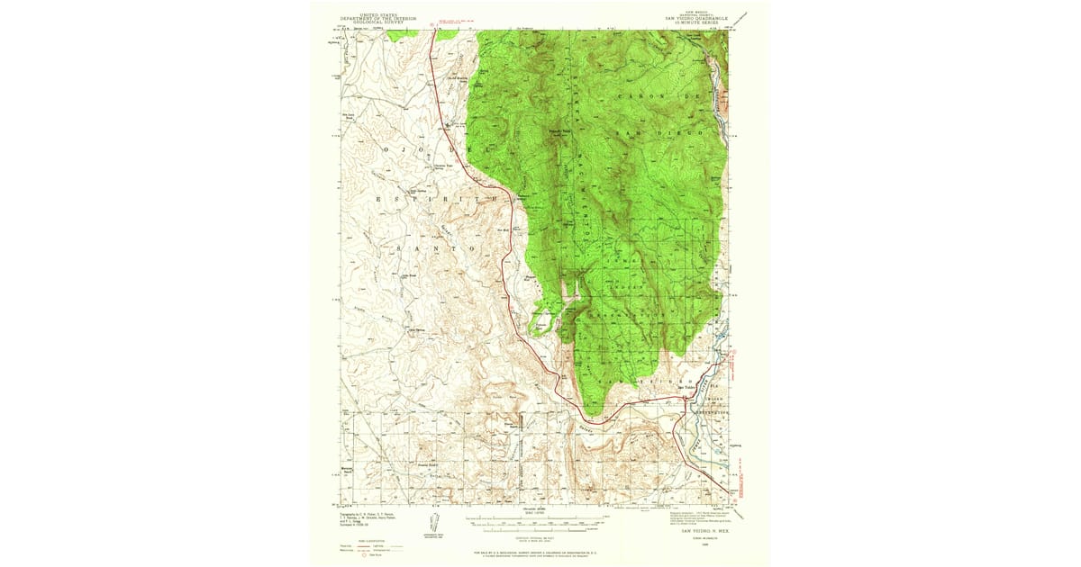 1939 Map of San Ysidro, Sandoval County, NM — High-Res | Pastmaps