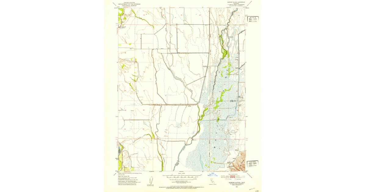 1952 Map of Sanborn Slough, Colusa County, CA — High-Res | Pastmaps