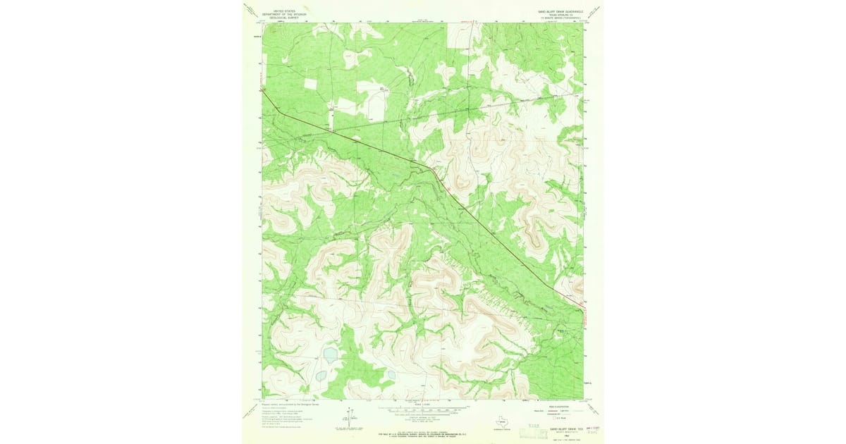 1963 Map of Sand Bluff Draw, Sterling County, TX — High-Res | Pastmaps
