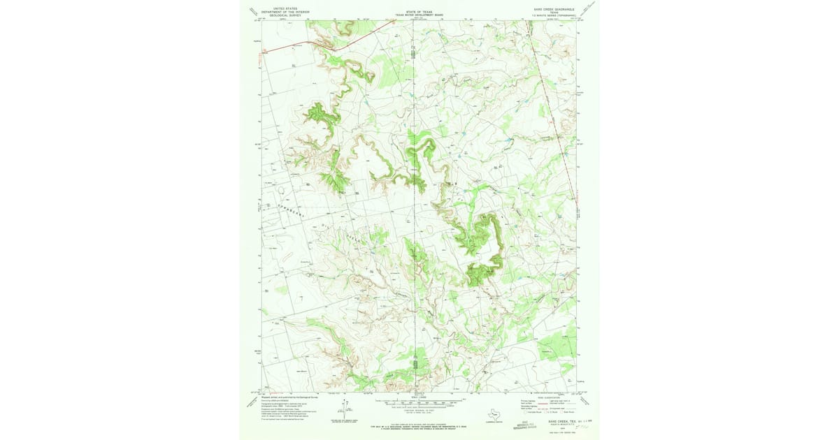 1970 Map of Sand Creek, Borden County, TX — High-Res | Pastmaps