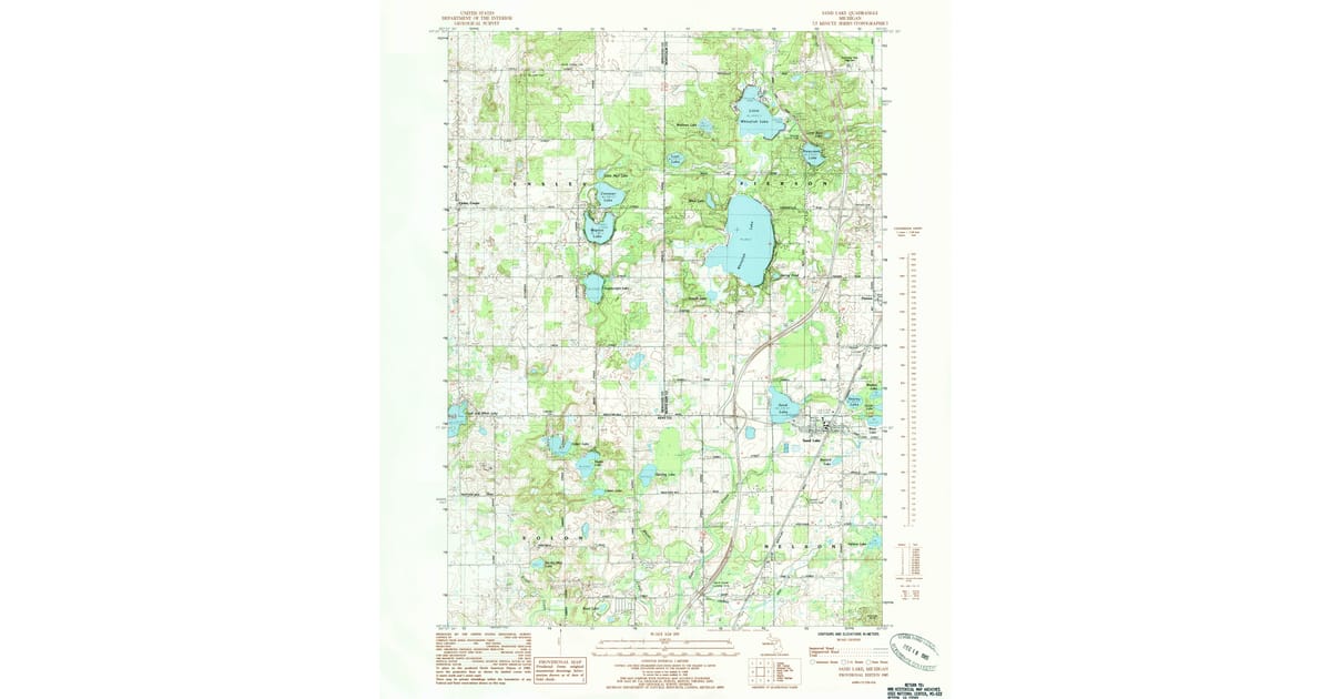 1985 Map of Sand Lake, Kent County, MI — High-Res | Pastmaps