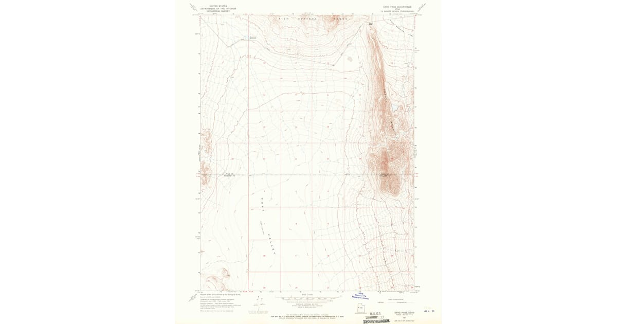 1967 Map of Sand Pass, Juab County, UT — High-Res | Pastmaps